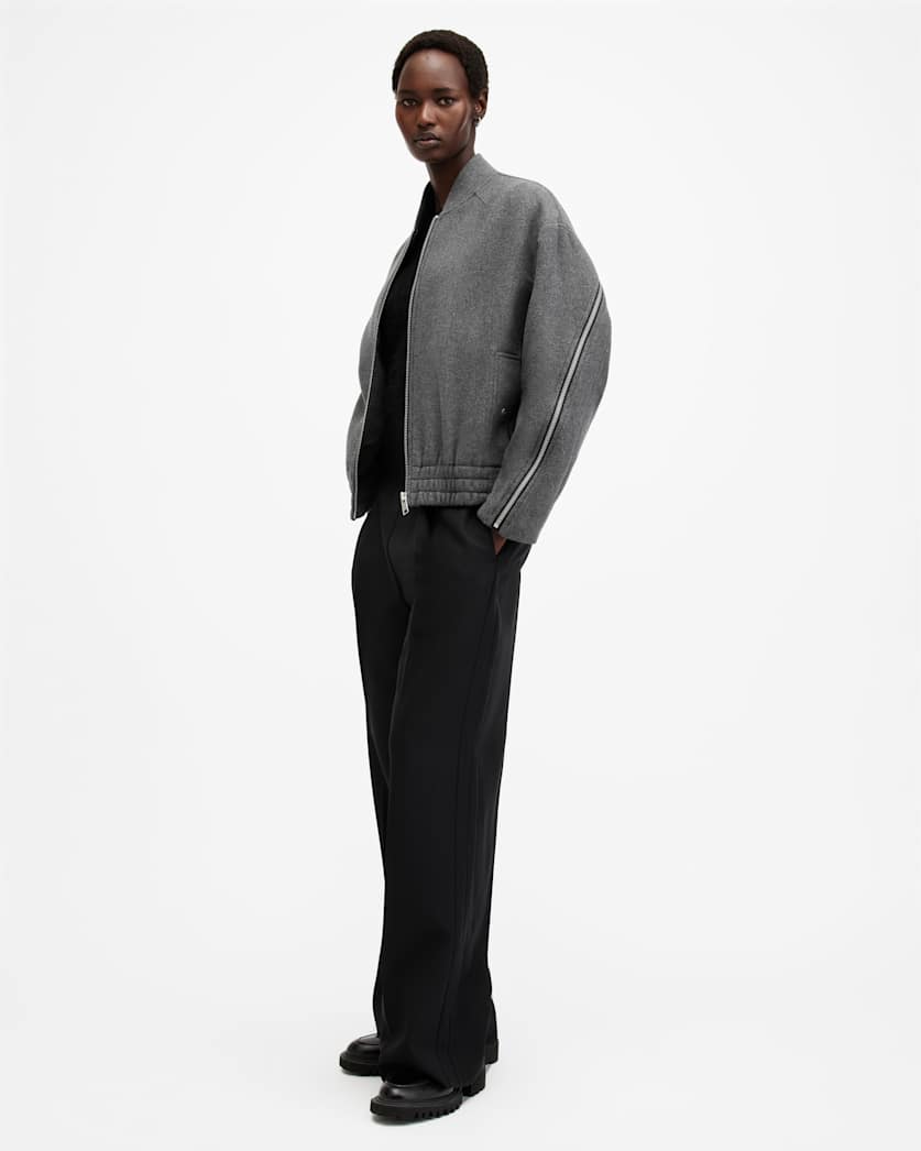 Hackney Bomber Jacket Grey | ALLSAINTS